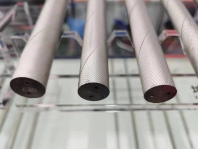 China Cemented Carbide Round Bar Blank Solid Tungsten Carbide Rod 30 Degree Helix Hole 330mm Length for sale