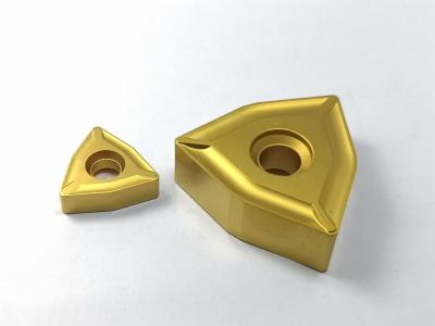 China Tungsten Carbide Peeling Inserts 0.8μm Sub-micron WC Grains 10% Cobalt Binder Black Yellow for sale