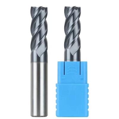 China Solid Carbide Flat End Mill 1mm-20mm 2-4 Flute for Steel Milling High Hardness 92.6 HRA for sale