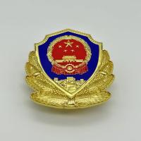 China Chinese National Emblem Shield Enamel Pin, Golden Wreath Patriotic Lapel Pin, Collectible Badge for sale