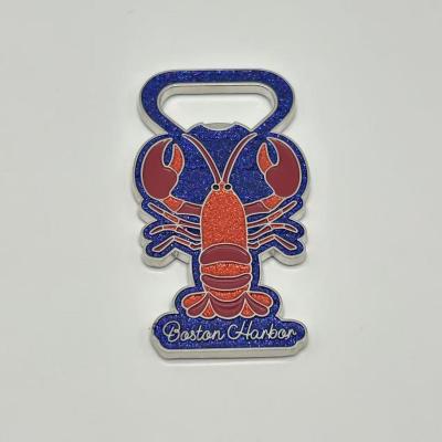 China Promotional Jumbo size lobster shape magnetic bottle opener for sale