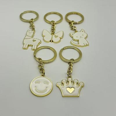 China Metal gifts keyrings with different shape keychains dogs,cats butterfly metal keyrings for sale for sale