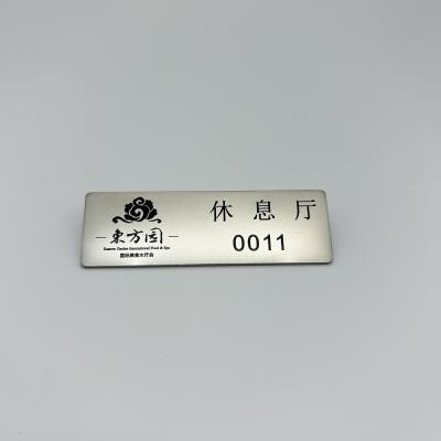 China Custom Stainless Steel Room Number Sign, Oriental Garden Lounge 0011 Metal Name Plate, Event Venue Door Sign for sale