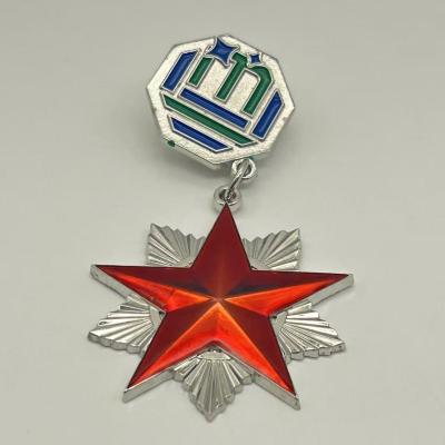China Soviet Red Star Order Enamel Pin, Russian Medal Badge, Communist Collectible for sale