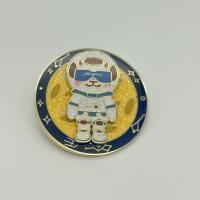 China Astronaut Puppy in Space Glitter Enamel Pin, Kawaii Dog Space Travel Collectible Lapel Pin for sale