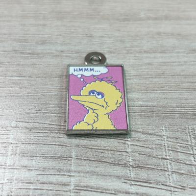 China Vintage Style Big Bird HMMM Enamel badge pin, Sesame Street Collectible pins for Fans for sale