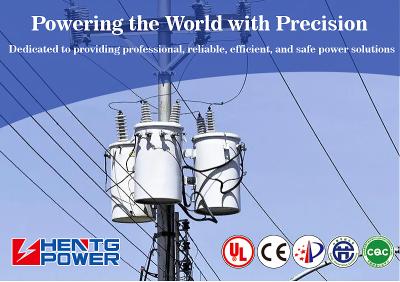 China Corrosion Resistant 315KVA Single Phase Pole Mounted Transformer 13.2 kV / 220 V for Temporary Construction Sites Manufacture for sale