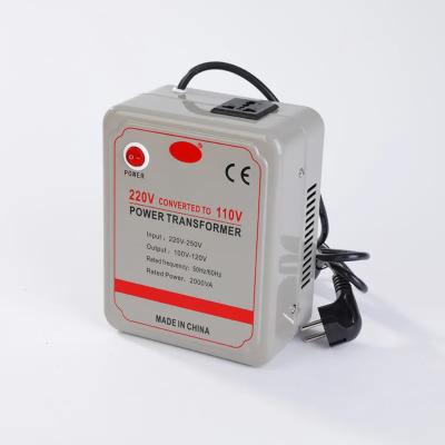China Low Loss Single Phase 220V to 110V Industrial Power Transformer 2000VA for Factory Equipment Continuous Operation for sale