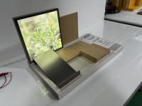 China Custom Modular Multi-Tiered POS Display with Backlit Lightbox for Retail Cosmetic Display Stand Fixture for sale