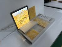 China Custom Modular Multi-Tiered POS Display with Backlit Lightbox for Retail Cosmetic Display Stand Fixture for sale