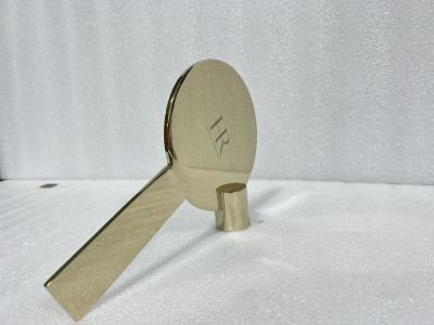 China Custom Makeup Mirror with Polished Metal Frame and 360° Rotatable Cosmetic Mirror for Retail Counter Display for sale