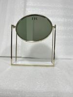 China Custom Makeup Mirror with Polished Metal Frame and 360° Rotatable Cosmetic Mirror for Retail Counter Display for sale