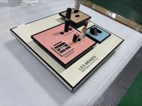 China High gloss Acrylic POS Display bases featuring custom artwork pattern printing and logo engraving to perfectly match your visual identity for sale