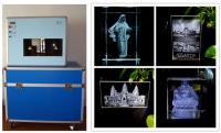 China 3W Diode Pumped 3D Glass Laser Engraving Machine with 300×200×100mm Work Area and 2-Year Warranty for sale