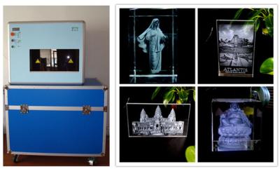 China 3W Diode Pumped 3D Glass Laser Engraving Machine with 300×200×100mm Work Area and 2-Year Warranty for sale