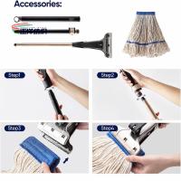 China Telescopic Cotton Cleaning Mop 107-178cm Length Aluminum 4PLY Cotton Yarn Mop for sale