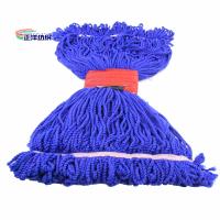 China 500oz Wet Cleaning Mop Large Size Blue Loop End Floor Cleaning Microfiber Wet Pad for sale