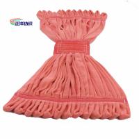 China 11oz Floor Mopping Cloth 220gsm Small Size Red Loop End Microfiber Tube Mop Head for sale
