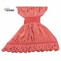 China 11oz Floor Mopping Cloth 220gsm Small Size Red Loop End Microfiber Tube Mop Head for sale