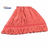 China 11oz Floor Mopping Cloth 220gsm Small Size Red Loop End Microfiber Tube Mop Head for sale