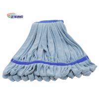 China 14oz Wet Cleaning Mop Medium Size Blue Loop End Microfiber Tube Mop for sale