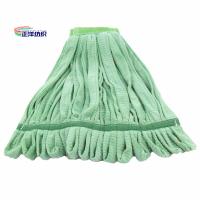China 18oz Wet Mop Refill Pads Large Size Green Loop End Tube Mop Head for sale