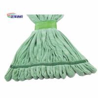 China 18oz Wet Mop Refill Pads Large Size Green Loop End Tube Mop Head for sale