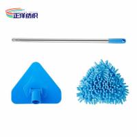 China Blue Triangle 55-150cm Microfiber Chenille Mop Telescopic Mop Handle Set for sale