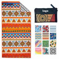 China Large Size 80x160cm 300gsm Reusable Cleaning Wipes Full Color Printed Microfiber Beach Towel for sale