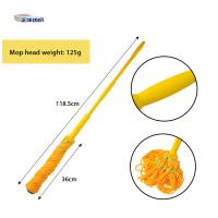 China Thread Cotton Cleaning Mop 120cm Length Plastic Handle 125Grams Wringing Dry Hand Wash Free for sale