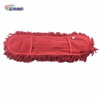 China 16x60cm Medium Size Red Thread High Performance Industrial Cotton Dust Mop Head for sale