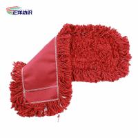 China 16x60cm Medium Size Red Thread High Performance Industrial Cotton Dust Mop Head for sale