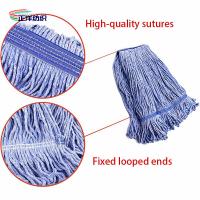 China Wet Cotton Cleaning Mop Industrial Heavy Duty Commercial Cotton Mop Head Refill for sale