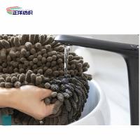 China Chenille PU Coated Backing Fluffy Toilet Cover Mat Bathroom Mat Set for sale