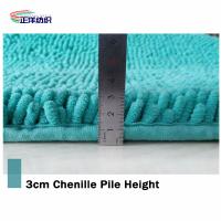 China Chenille PU Coated Backing Fluffy Toilet Cover Mat Bathroom Mat Set for sale