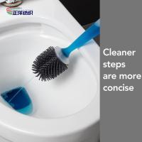China TPR Silicone Long Handle Cleaning Brush 17 Inches With Holder And Detergent Tank Closestool Brush for sale