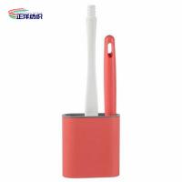 China 38cm Long Handle Carpet Brush TPR Silicone Material 195g Multi Color Toilet Brush With Holder for sale