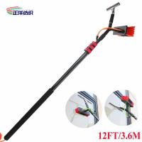 China 12ft Extended Handle Cleaning Brush Aluminum Telescopic Sweeping Brush for sale