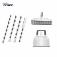China Stainless Steel Small Broom Dustpan Set Combo TPR Bristle Rotatable for sale