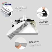 China Stainless Steel Small Broom Dustpan Set Combo TPR Bristle Rotatable for sale