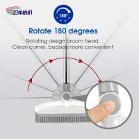 China Stainless Steel Small Broom Dustpan Set Combo TPR Bristle Rotatable for sale