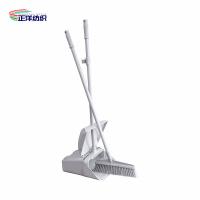 China Restaurant Office Hospital Foldable Windproof Rubber Long Handle Plastic Broom Dust Pan Set for sale