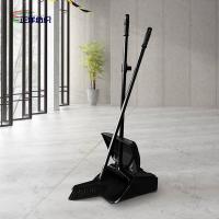 China Restaurant Office Hospital Foldable Windproof Rubber Long Handle Plastic Broom Dust Pan Set for sale