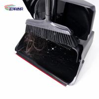 China Restaurant Office Hospital Foldable Windproof Rubber Long Handle Plastic Broom Dust Pan Set for sale
