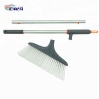 China 2 Section Plug In Aluminum Pole Plastic Dustpan PP Bristle Combo WindProof Broom And Dustpan Set for sale
