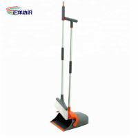 China 2 Section Plug In Aluminum Pole Plastic Dustpan PP Bristle Combo WindProof Broom And Dustpan Set for sale