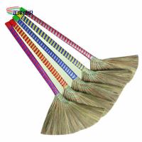 China Natural Sorghum Straw Broom String Tighten Handle Tighten Garden Cleaning Broom for sale