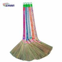 China Natural Sorghum Straw Broom String Tighten Handle Tighten Garden Cleaning Broom for sale