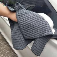China 50x60cm Car Cleaning Rags Medium Size Waffle Style Luxury Microfiber Car Cleaning Cloth for sale