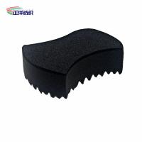 China 19x14x6cm Car Wax Applicator Pad Black PU Sponge Scratch Free Sawtooth for sale